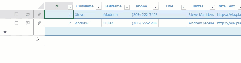 行アクション - SpreadJS（スプレッドJS）ヘルプ | Developer Tools〈開発支援ツール〉 - メシウス株式会社